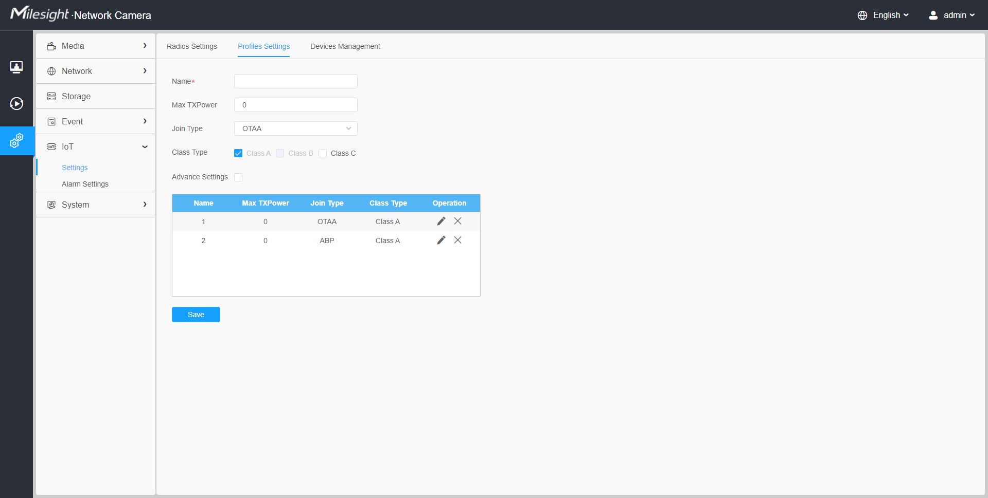 8.7.1.2 Profiles Settings